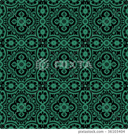 Seamless retro green pattern Background - Stock Illustration [36103404 ...