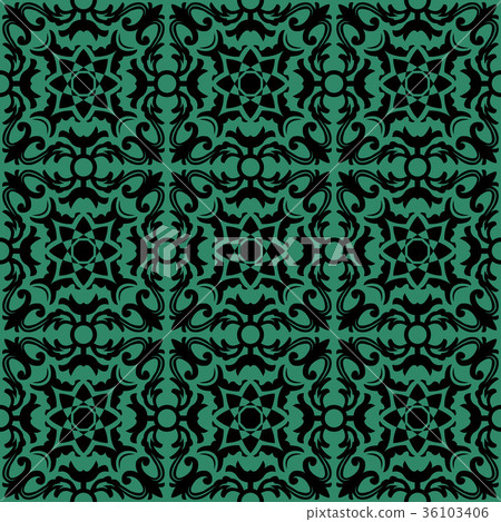 Seamless retro green pattern Background - Stock Illustration [36103406 ...