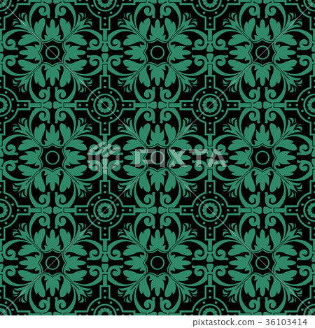 Seamless retro green pattern Background - Stock Illustration [36103414 ...