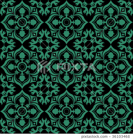 Seamless retro green pattern Background - Stock Illustration [36103468 ...