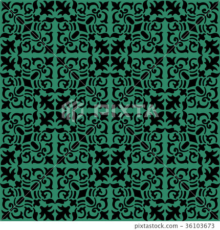 Seamless retro green pattern Background - Stock Illustration [36103673 ...