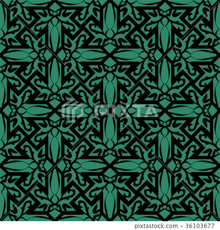 Seamless retro green pattern Background-插圖素材 [36103677] - PIXTA圖庫