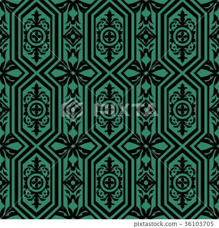 Seamless retro green pattern Background - Stock Illustration [36103705 ...