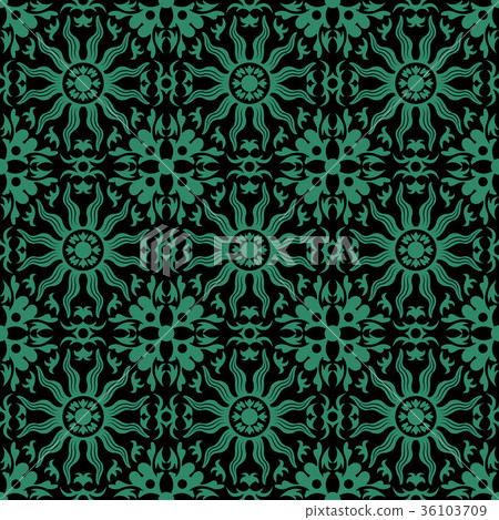 Seamless retro green pattern Background - Stock Illustration [36103709 ...