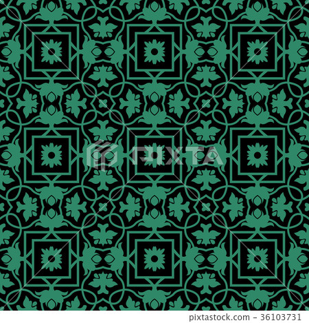 Seamless retro green pattern Background - Stock Illustration [36103731 ...