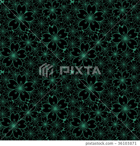 Antique seamless retro green pattern background - Stock Illustration ...