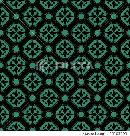 Antique seamless retro green pattern background - Stock Illustration ...