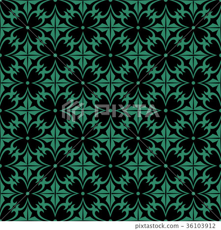 Antique seamless retro green pattern background - Stock Illustration ...