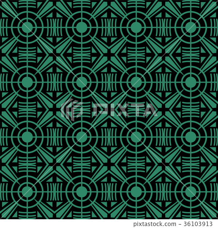 Antique seamless retro green pattern background-插圖素材 [36103913] - PIXTA圖庫