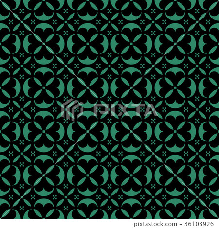 Antique seamless retro green pattern background - Stock Illustration ...