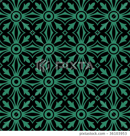Antique seamless retro green pattern background - Stock Illustration ...