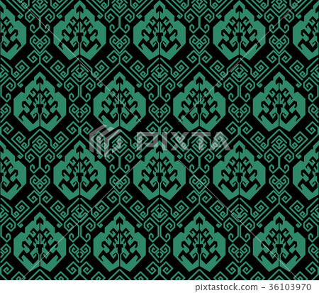 Antique seamless retro green pattern background - Stock Illustration ...
