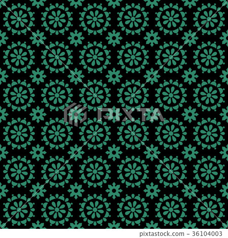 Antique seamless retro green pattern background - Stock Illustration ...