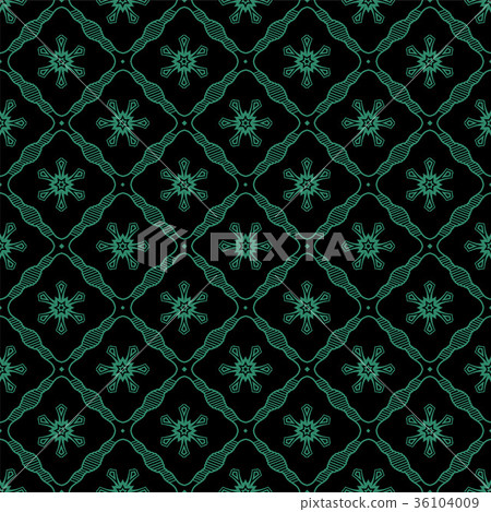 Antique seamless retro green pattern background - Stock Illustration ...