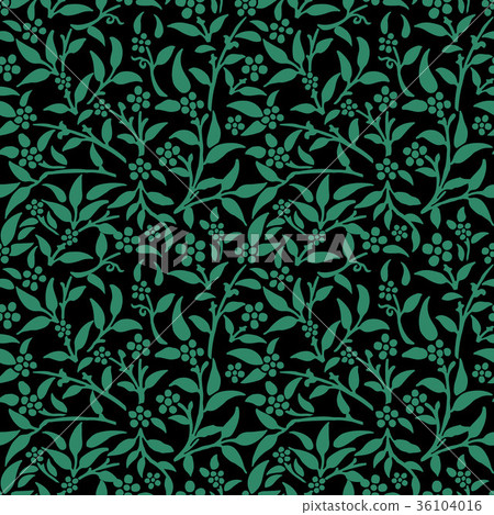 Antique seamless retro green pattern background - Stock Illustration ...