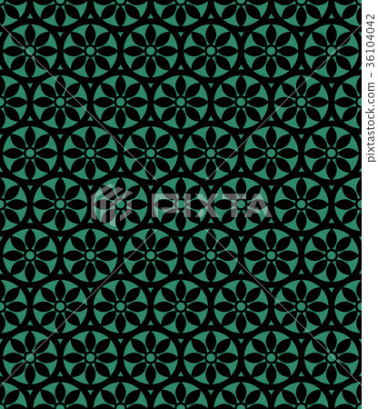 Antique seamless retro green pattern background - Stock Illustration ...