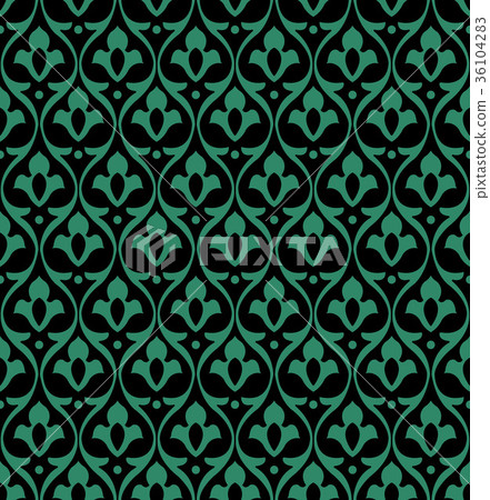 Antique seamless retro green pattern background - Stock Illustration ...