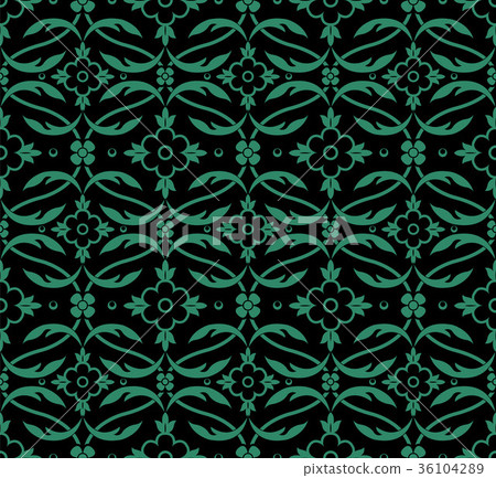Antique seamless retro green pattern background - Stock Illustration ...