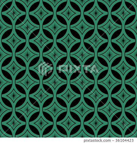 Antique seamless retro green pattern background - Stock Illustration ...
