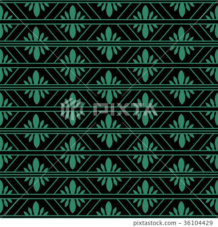 Antique seamless retro green pattern background - Stock Illustration ...