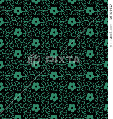 Antique seamless retro green pattern background - Stock Illustration ...