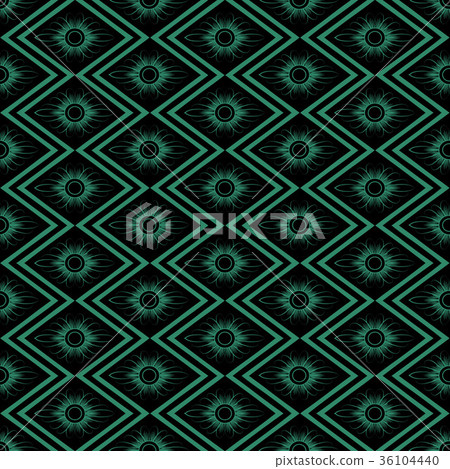 Antique seamless retro green pattern background - Stock Illustration ...