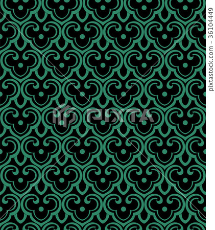 Antique seamless retro green pattern background - Stock Illustration ...