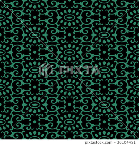 Antique seamless retro green pattern background - Stock Illustration ...