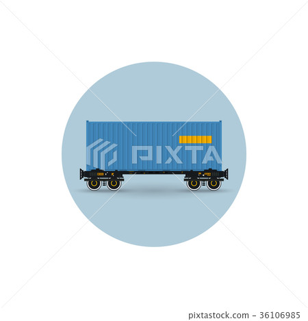 Icon the container on a railway container platform - Stock Illustration ...