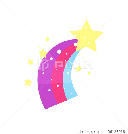 Cartoon star with rainbow tail vector Illustration-插圖素材 [36127918 ...