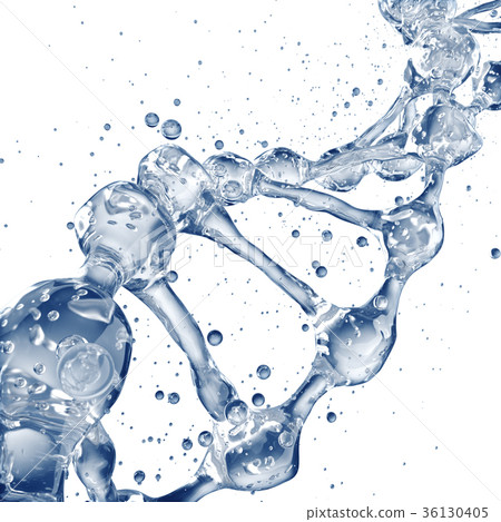 3d illustration of DNA molecule model from water. - Stock Illustration ...