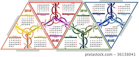 The layout of the triangular calendar - Stock Illustration [36138041 ...