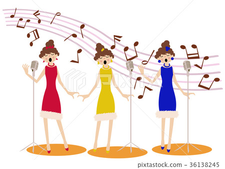 Female singer. chorus. musics. The person who... - Stock Illustration ...