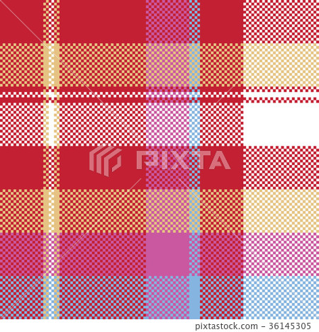 Red pixel plaid seamless fabric texture - Stock Illustration [36145305 ...
