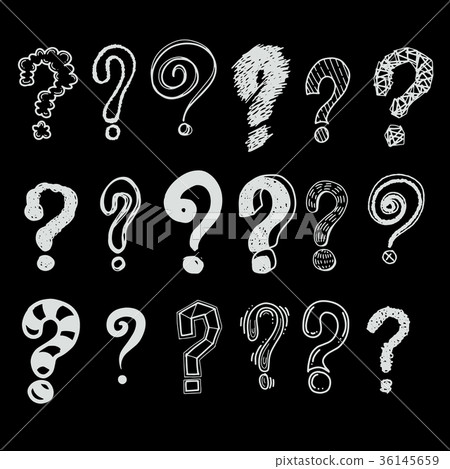 Set of hand drawn question marks. Vector - Stock Illustration [36145659 ...