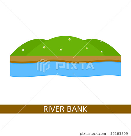 River Bank Vector - Stock Illustration [36165809] - PIXTA
