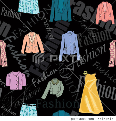 Fashion cloth tile pattern. Women dress background-插圖素材 [36167617 ...