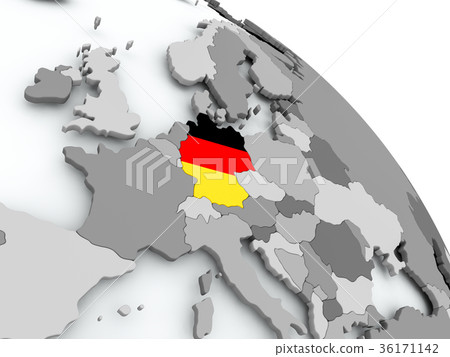 Map of Germany with flag on globe - Stock Illustration [36171142] - PIXTA
