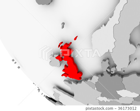 Map of United Kingdom in red - Stock Illustration [36173012] - PIXTA