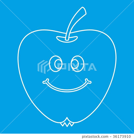 Smiling apple icon outline - Stock Illustration [36173910] - PIXTA