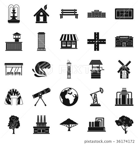 Country icons set, simple style - Stock Illustration [36174172] - PIXTA