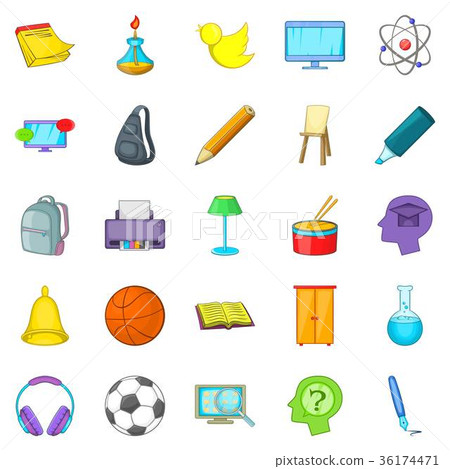 Instruction icons set, cartoon style - Stock Illustration [36174471 ...