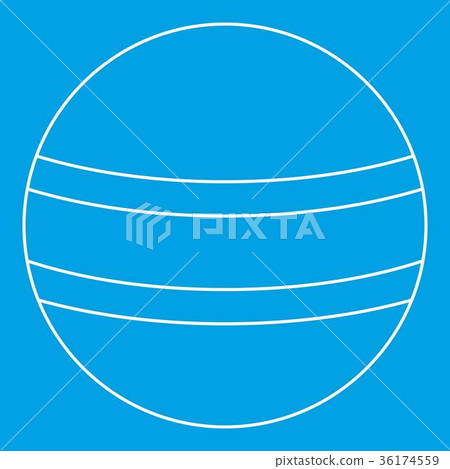 Ball with stripes icon, outline style - Stock Illustration [36174559 ...
