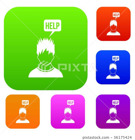 Man needs help set collection - Stock Illustration [36175424] - PIXTA