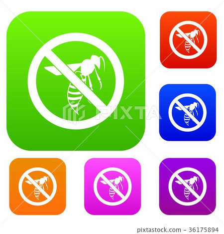 No wasp sign set collection - Stock Illustration [36175894] - PIXTA