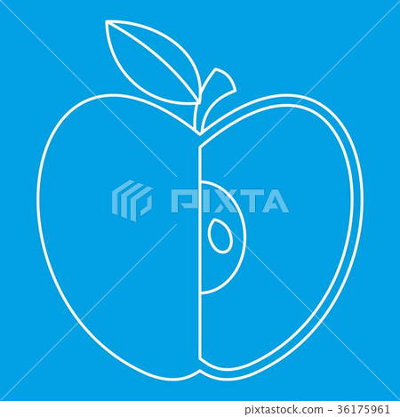 Sliced apple icon, outline style - Stock Illustration [36175961] - PIXTA