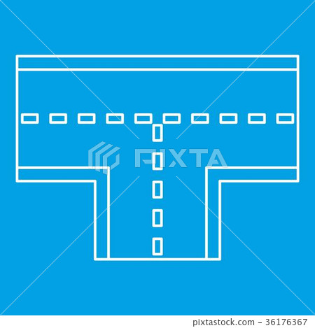 Road intersection icon, outline style - Stock Illustration [36176367 ...