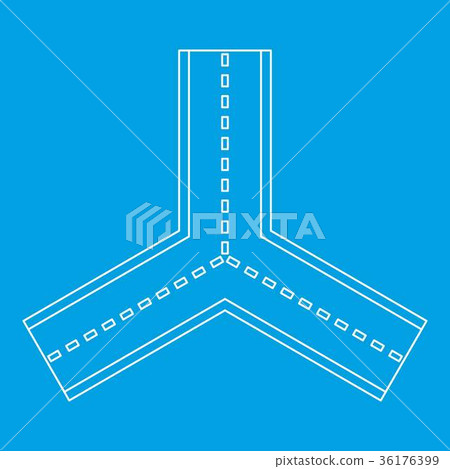 Forked road icon, outline style - Stock Illustration [36176399] - PIXTA