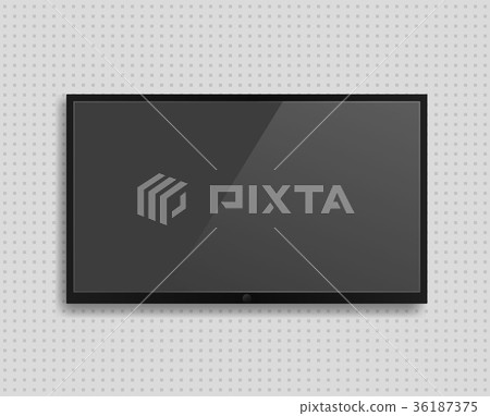 Vector realistic TV screen with shadow - Stock Illustration [36187375 ...