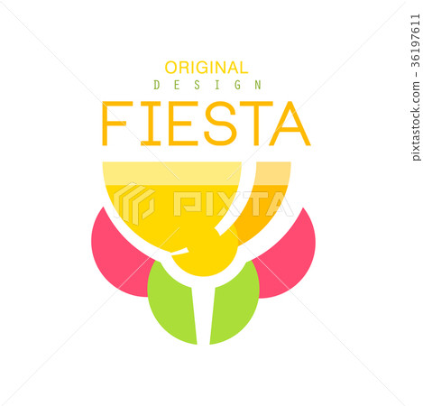 Fiesta logo design, colorful label for a holiday - Stock Illustration ...